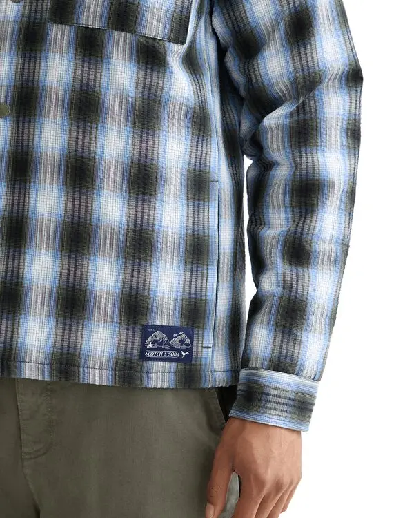 Scotch & Soda Shadow Check Overshirt - Thyme/blue Bonnet