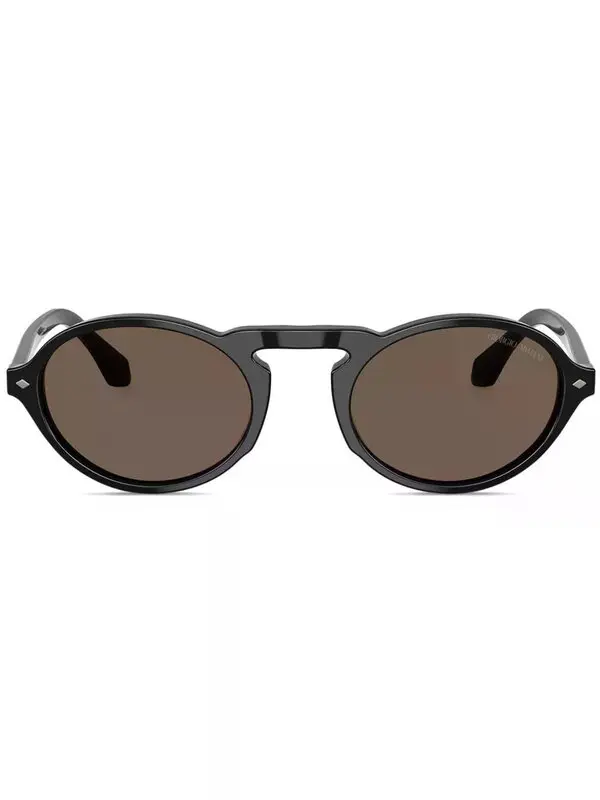 Giorgio Armani Oval-frame Sunglasses - Black