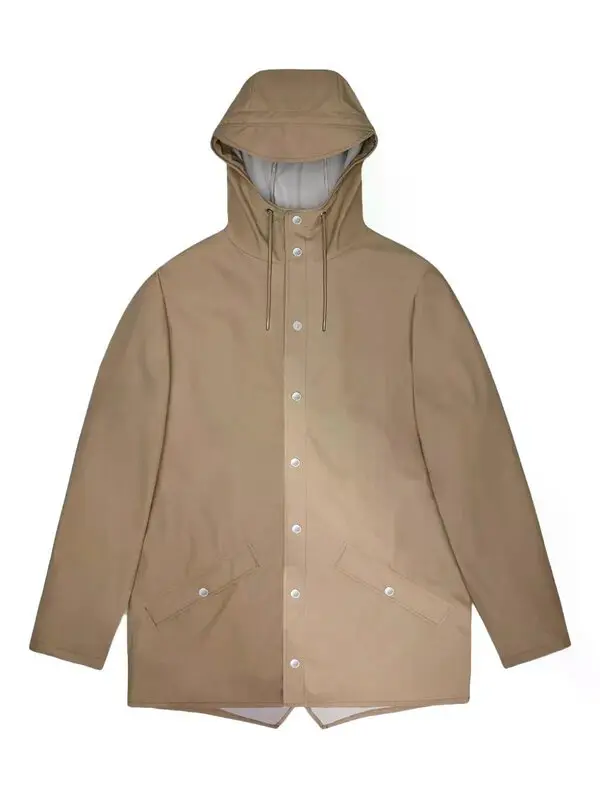 Rains Drawstring Hooded Coat - Neutrals