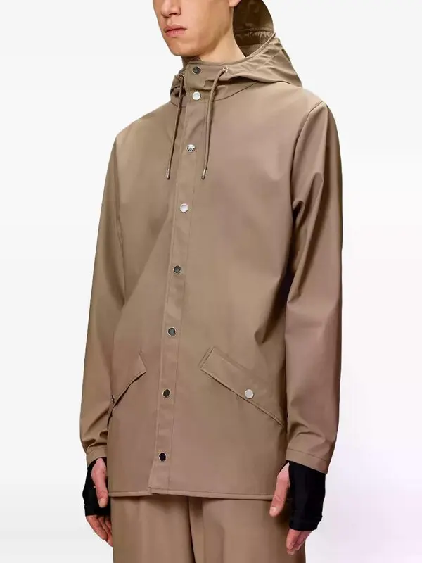 Rains Drawstring Hooded Coat - Neutrals