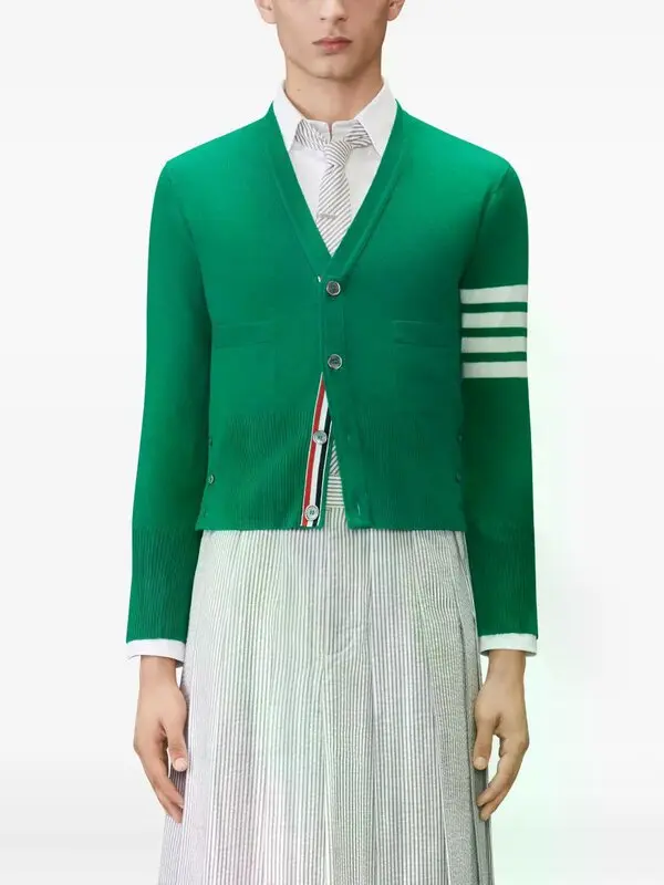Thom Browne Four-bar V-neck Cashmere Cardigan