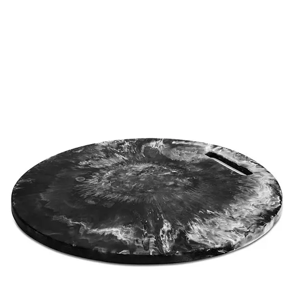 NASHI Round Chopping Board - Black Swirl