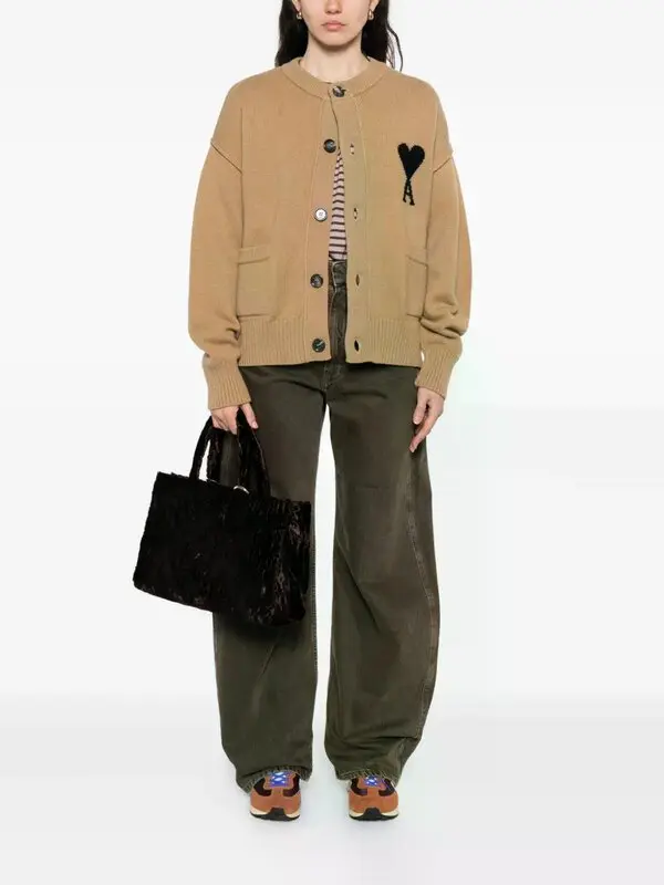 AMI Paris Heart Logo Cardigan