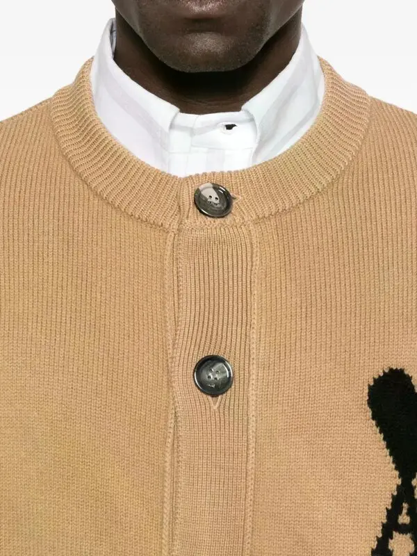 AMI Paris Heart Logo Cardigan