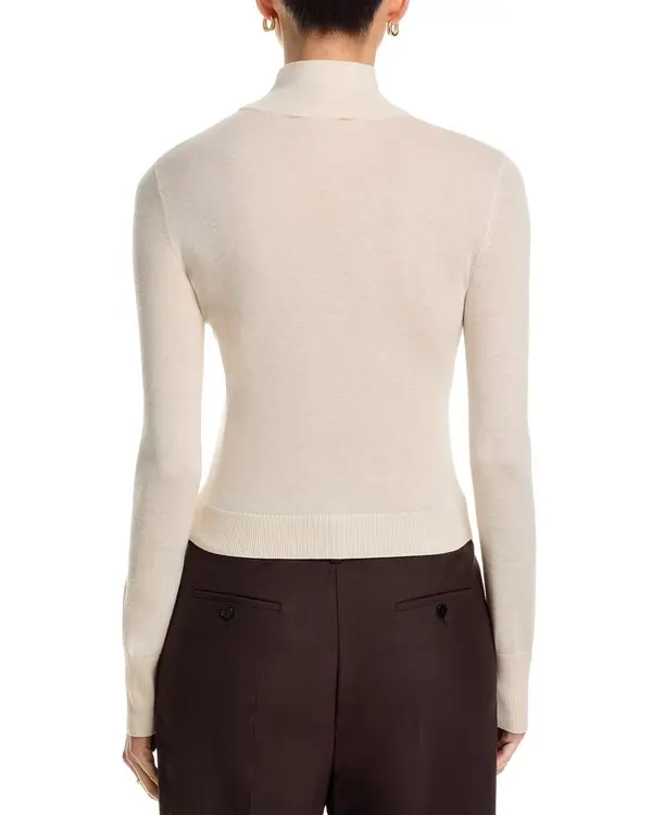 FRAME Slim Turtleneck Wool Sweater - Cream