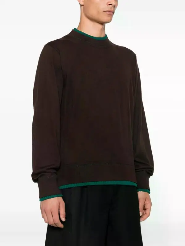 Sacai Contrast-trim Crew-neck Sweater