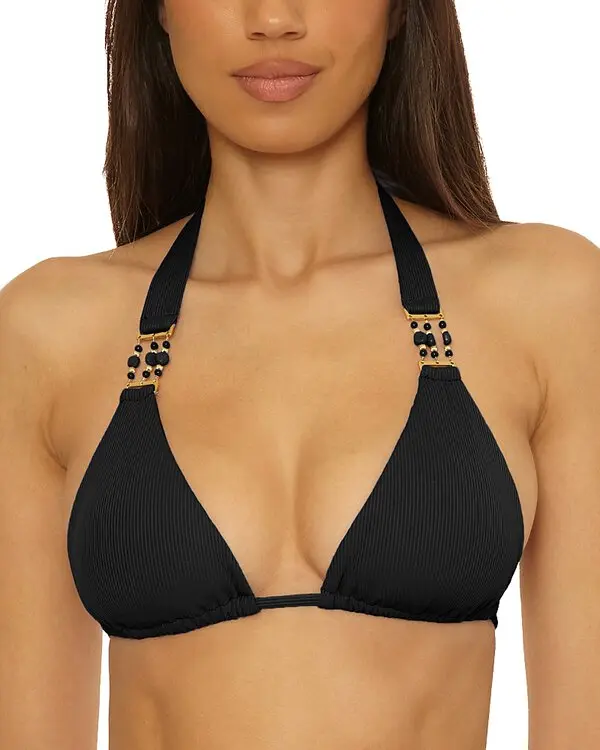 BECCA BY REBECCA VIRTUE Cheryl Modern Edge Bikini Top - Black