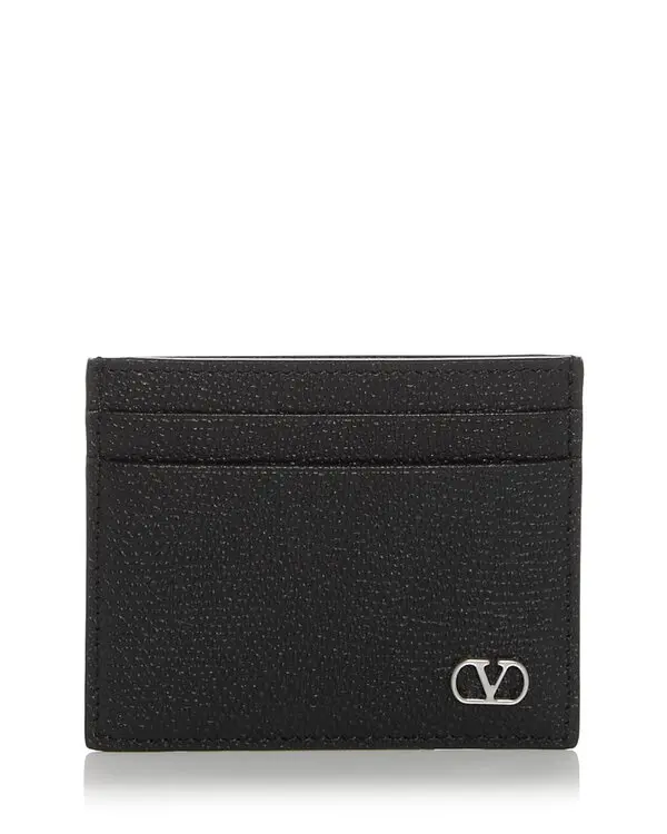 Valentino Garavani Vlogo Leather Card Case - Black