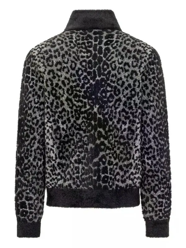 Versace Leopard-pattern Zip-up Sweatshirt