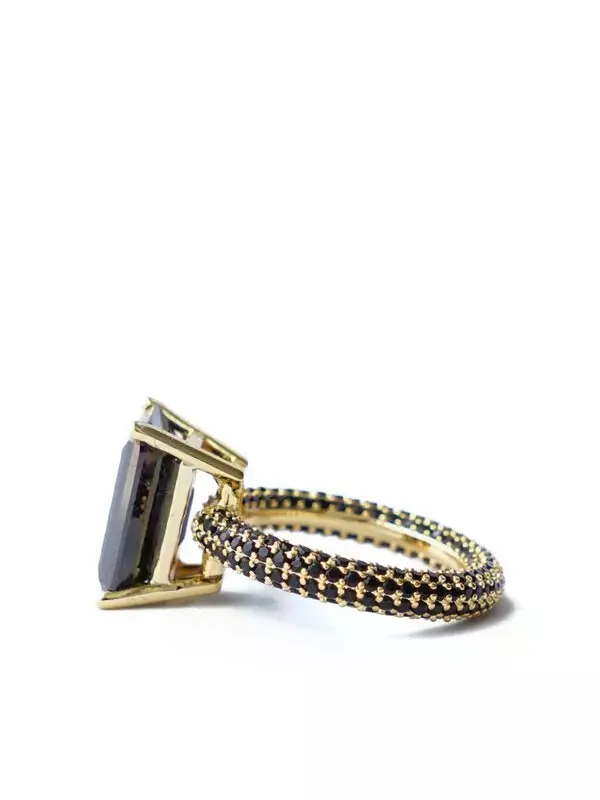IZABEL DISPLAY Rectangle Stone Ring - Black