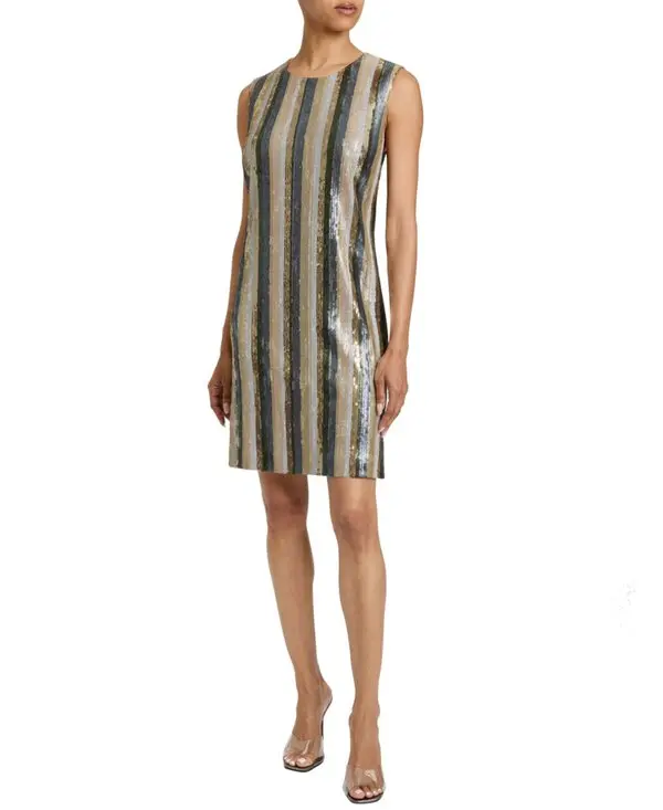 Santorelli Aretha Sleeveless Sequin Shift Dress
