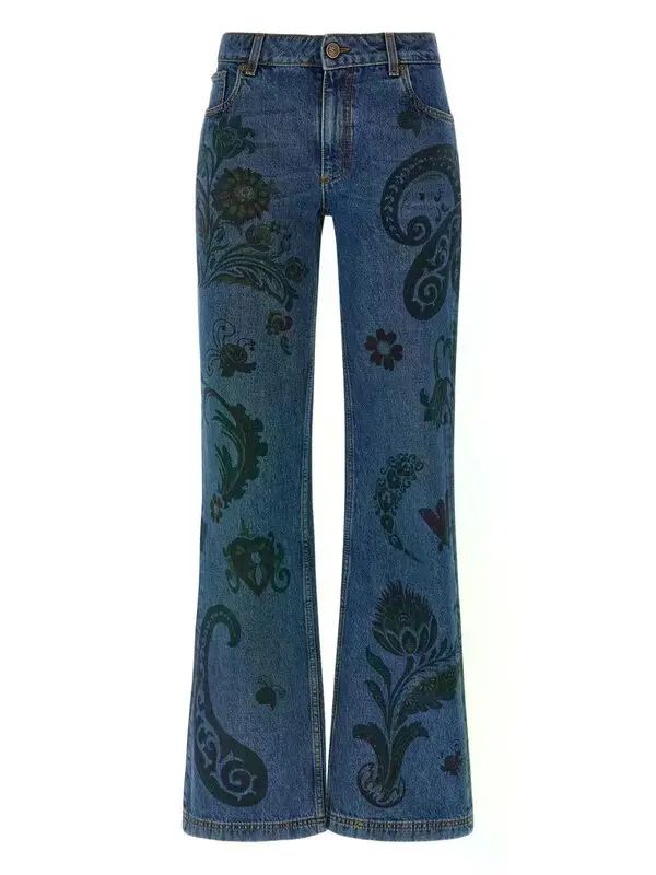 Etro Paisley Print Jeans - Blue