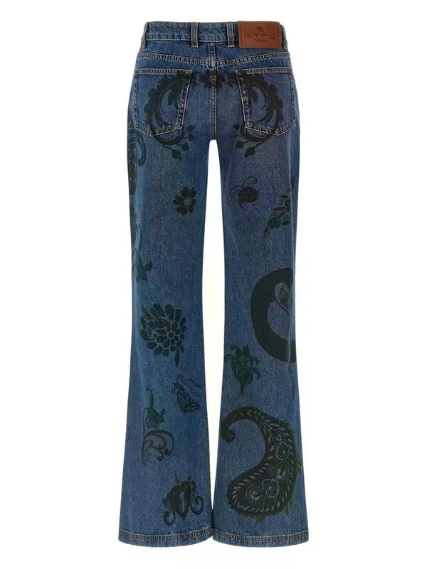 Etro Paisley Print Jeans - Blue