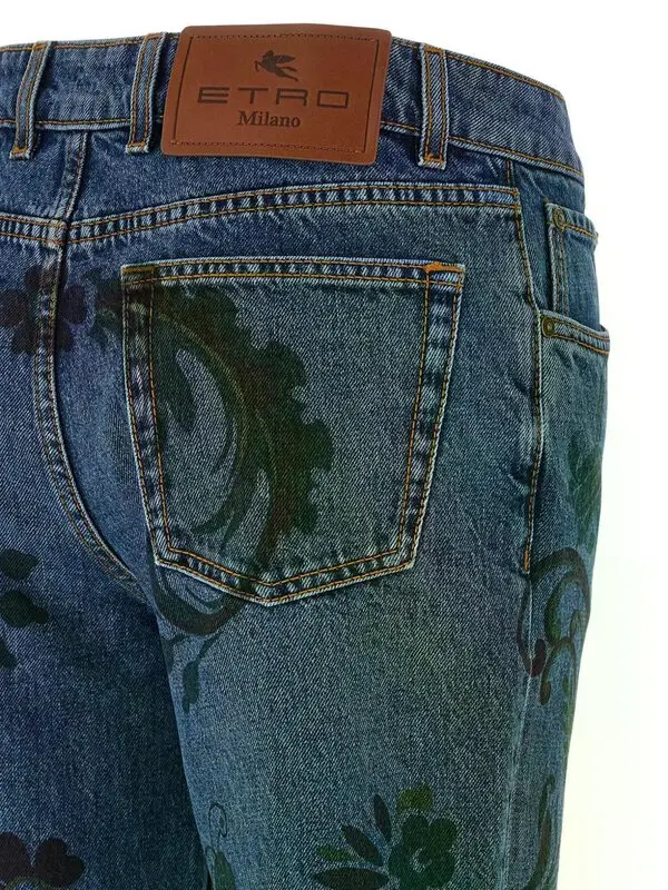 Etro Paisley Print Jeans - Blue