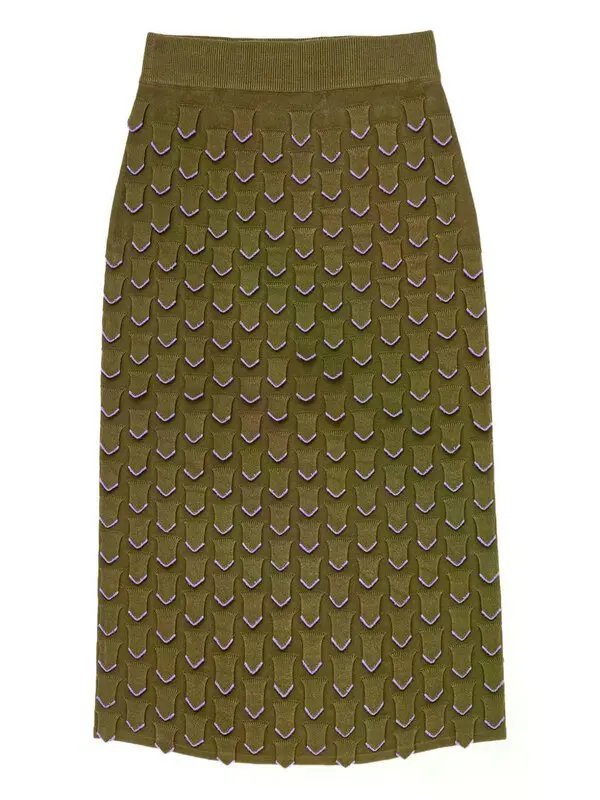 Malìparmi Textured Patterned Knit Skirt - Green