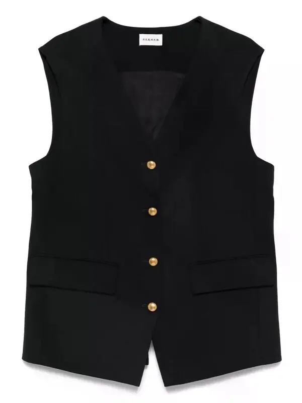 P.a.r.o.s.h Button-fastening Wool-blend Gilet - Black