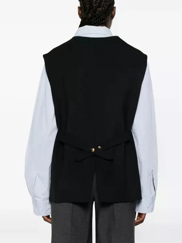 P.a.r.o.s.h Button-fastening Wool-blend Gilet - Black