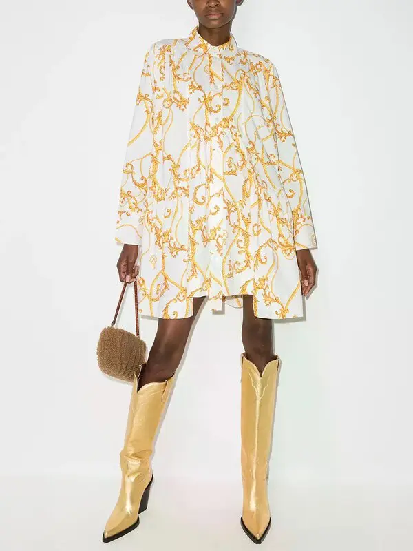 GANNI Baroque-print Mini Dress