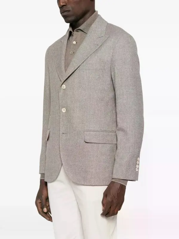 Brunello Cucinelli Three-button Wool Blazer - Neutrals