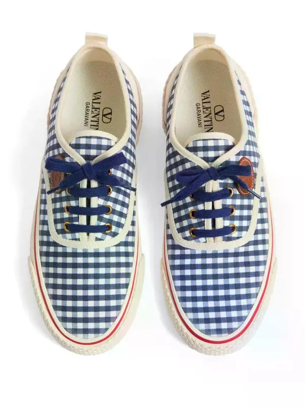 Valentino Garavani Vichy Check-print Sneakers - Blue