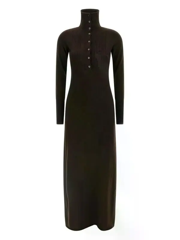 TOM FORD High-neck Button Maxi Dress
