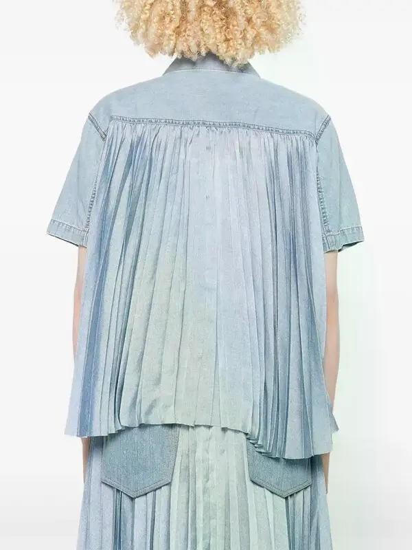 Sacai Pleated Denim Shirt