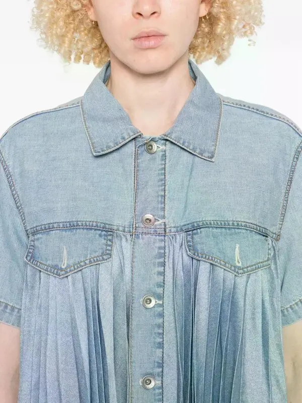 Sacai Pleated Denim Shirt