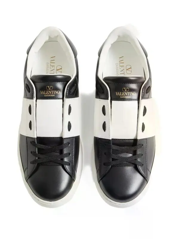 Valentino Garavani Open Leather Low-top Sneakers - Black