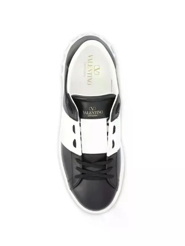 Valentino Garavani Open Leather Low-top Sneakers - Black