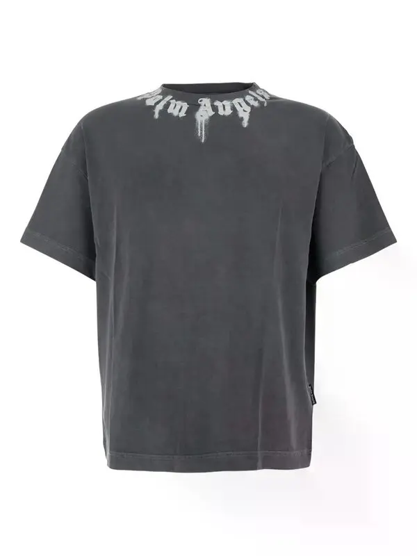 Palm Angels Neck-logo Spray-paint T-shirt