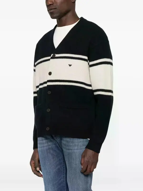 Emporio Armani Striped Wool Cardigan