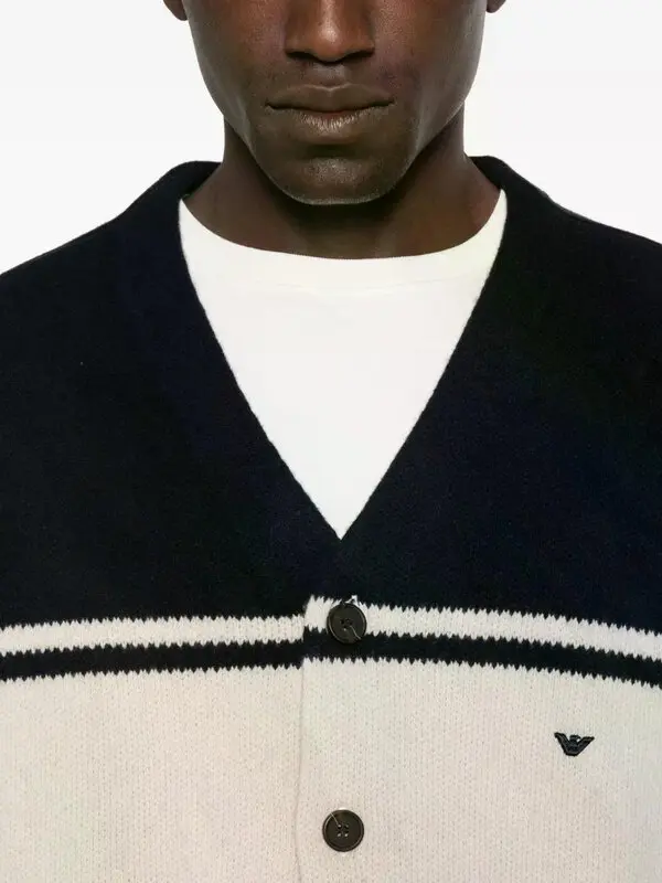 Emporio Armani Striped Wool Cardigan