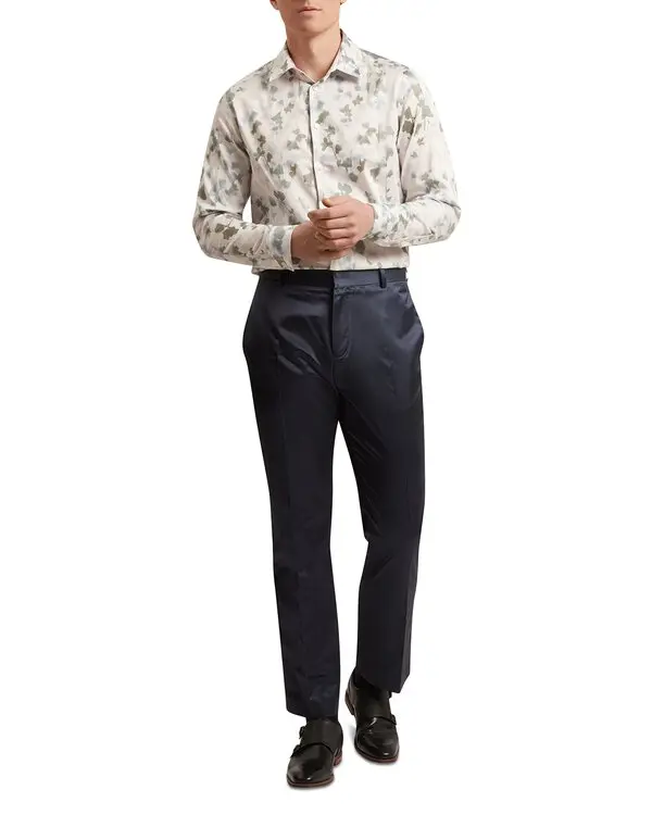 Ted Baker London Fluidt High Shine Straight Fit Tailored Pants