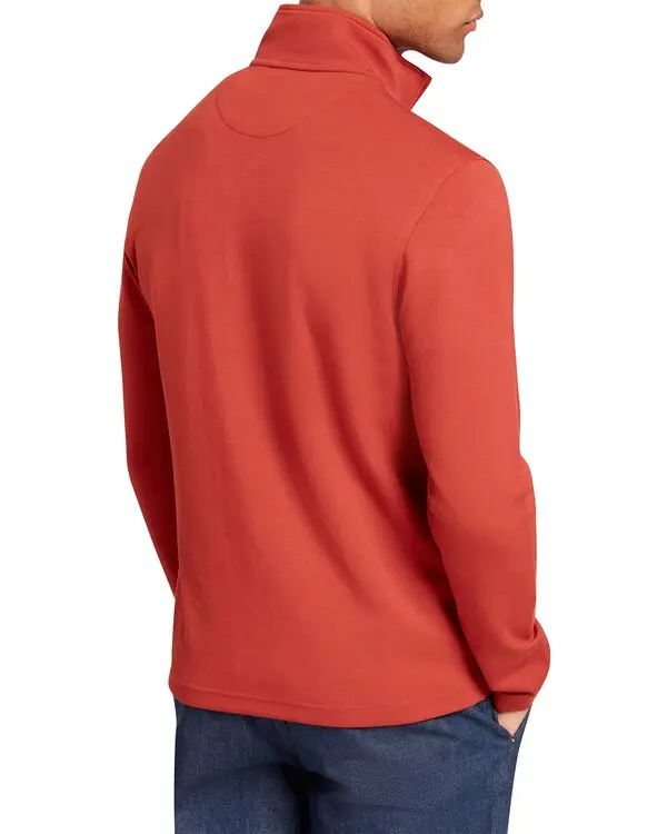 Ted Baker London Textured Panel Half Zip Sweatshirt - Dark Orange