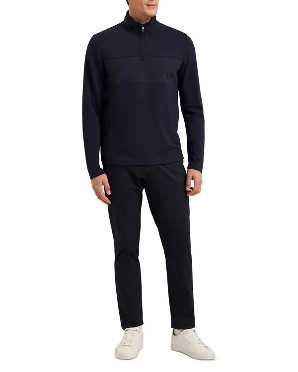 Ted Baker London Textured Panel Half Zip Sweatshirt - Navy