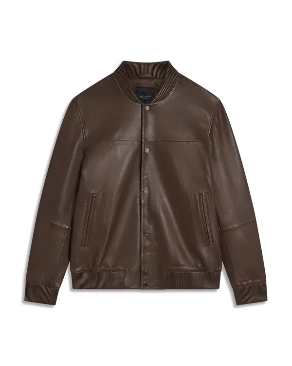 Ted Baker London Leeams Leather Classic Bomber Jacket