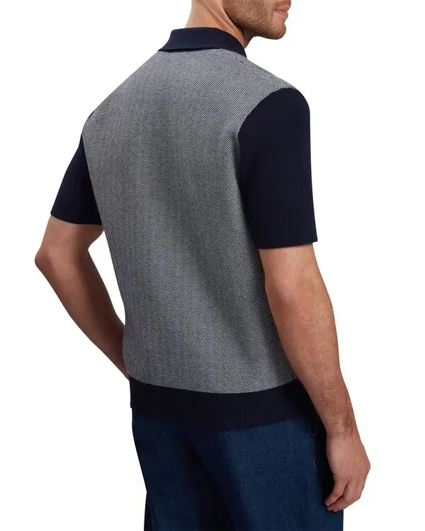 Ted Baker London Padrig Herringbone Knit Colorblocked Shirt