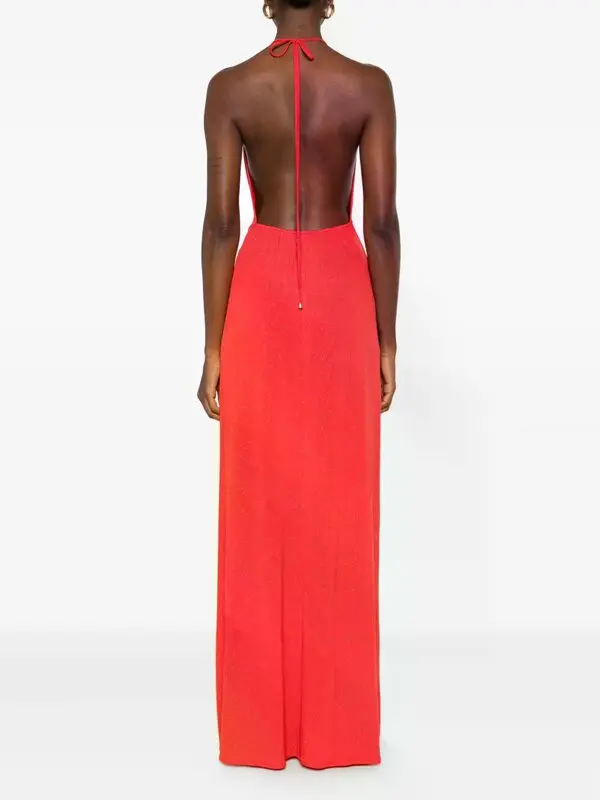 ROSERRY Halterneck Maxi Dress With Split - Red