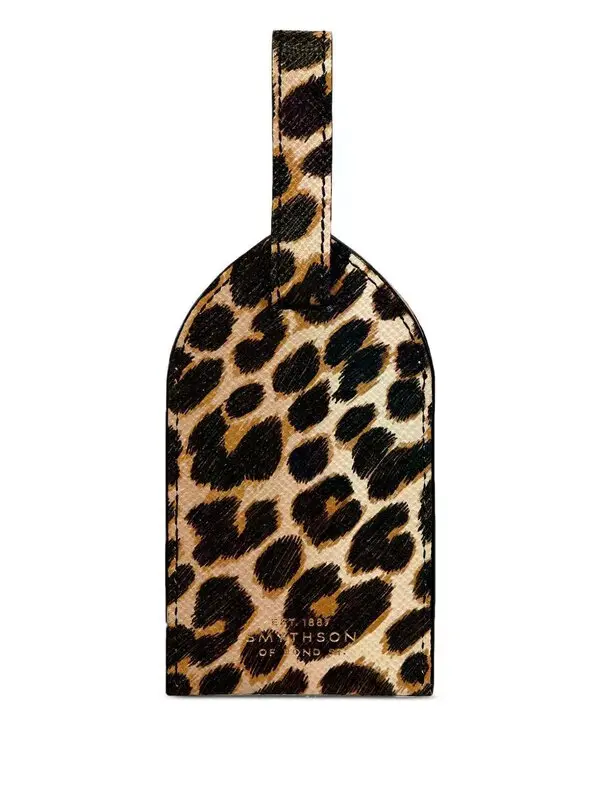 Smythson Leopard-print Luggage Tag - Neutrals