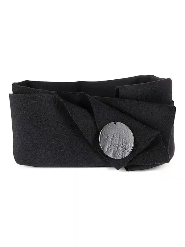 MARIA CALDERARA Appliqué Detail Fabric Headscarf - Black