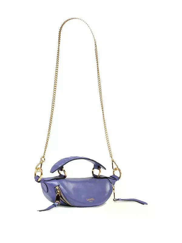 LANCEL Mini Origami Curved Leather Crossbody Bag