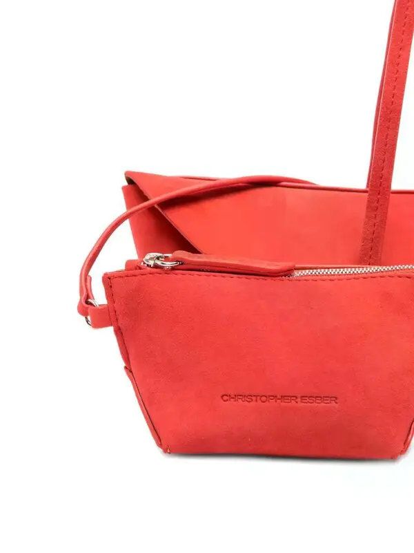 Christopher Esber Mini Gondola Suede Tote Bag - Red
