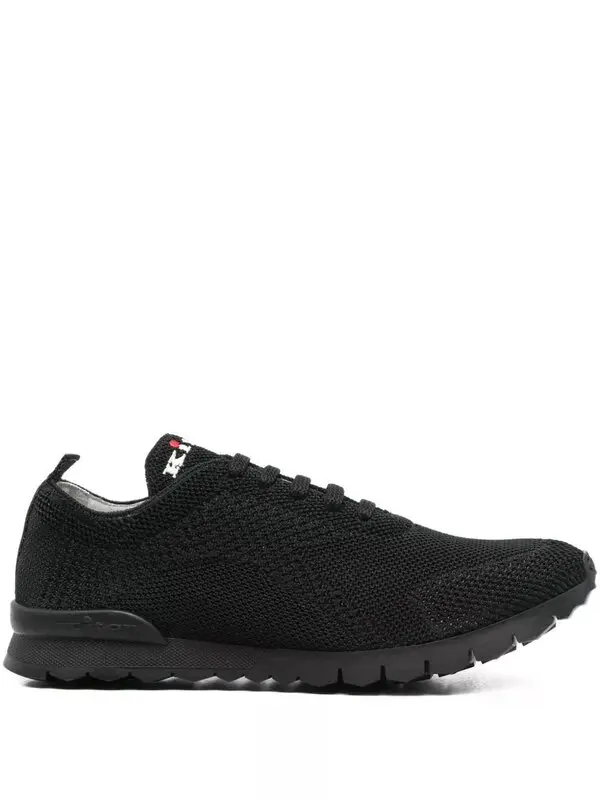 Kiton Knitted Lace-up Sneakers - Black
