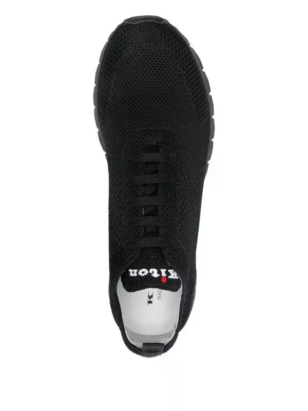 Kiton Knitted Lace-up Sneakers - Black