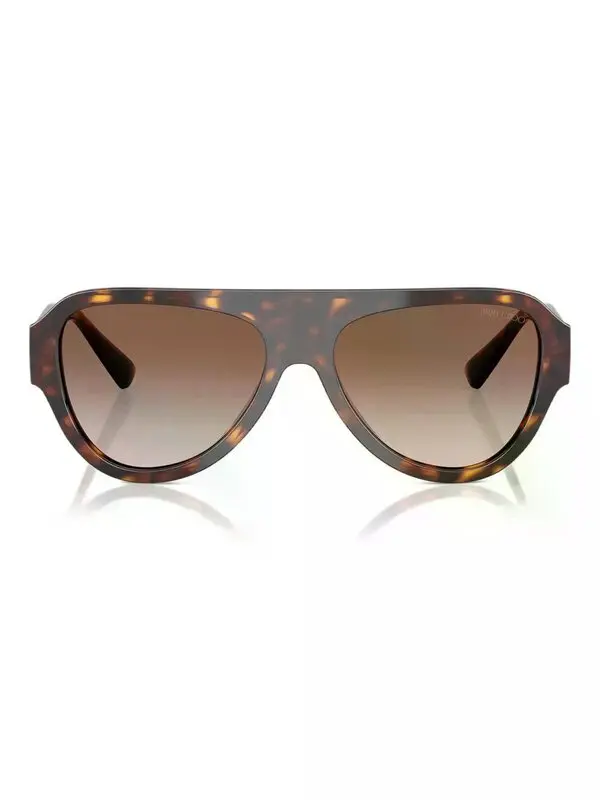 JIMMY CHOO Tortoiseshell Pilot Sunglasses - Brown