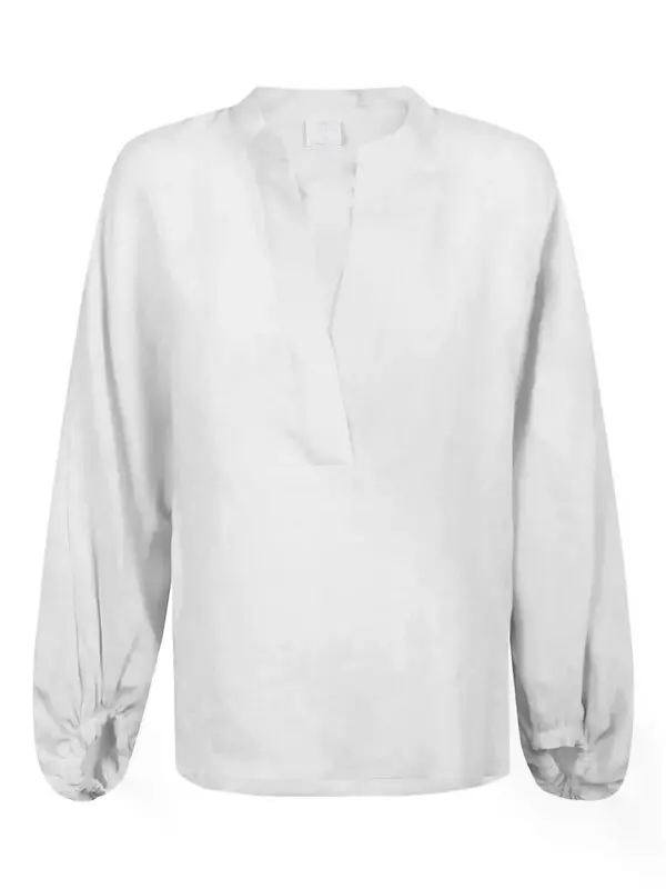 Eleventy V-neck Top With Gathered Cuffs