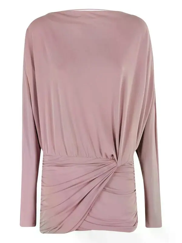 Andamane Draped Three-quarter-sleeve Dress