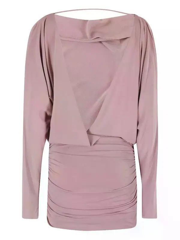 Andamane Draped Three-quarter-sleeve Dress