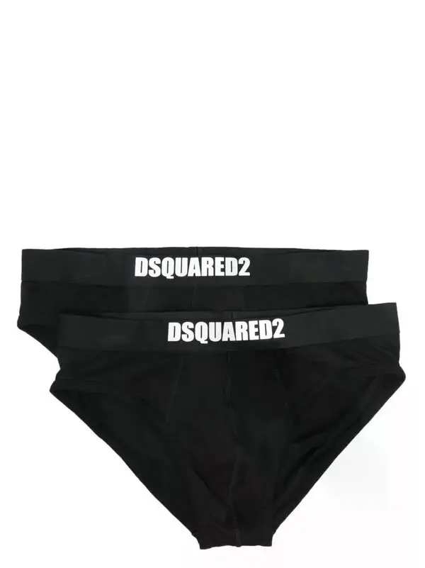 Dsquared2 Two-pack Logo-waistband Briefs - Black