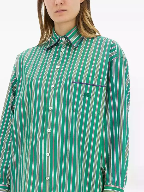 Etro Striped Cotton Shirt - Green